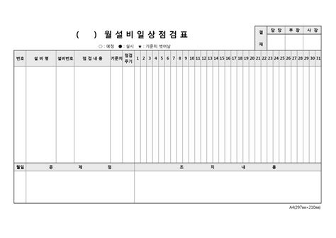 월설비일상점검표 다운로드 무제한 이용가능 맞춤제작서비스제공 중소기업용 쉬운 관리프로그램칼퇴근
