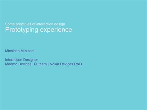 Prototyping Experience Ppt