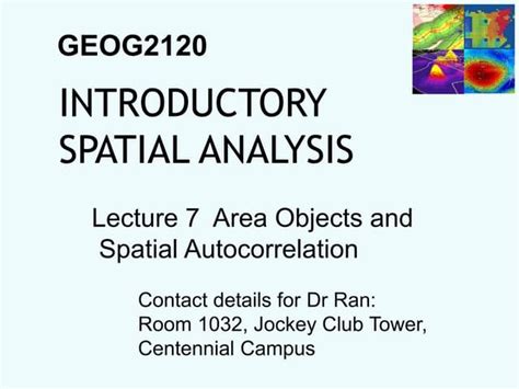 Lecture 7 Area Objects And Spatial Autocorrelationpptx