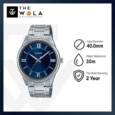 2 Years Warranty Casio Mens Analog Mtp V005d 2b5 Silver Stainless Steel Watch Shopee Malaysia