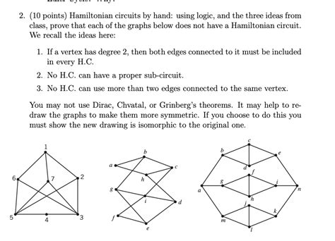 solved 10 points hamiltonian circuits by hand using