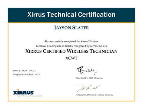 Wireless Certificate Ppt