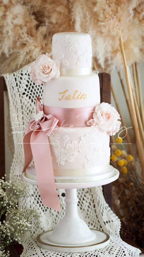 粉嫩玫瑰花婚禮蛋糕 Cakeplaytaipei