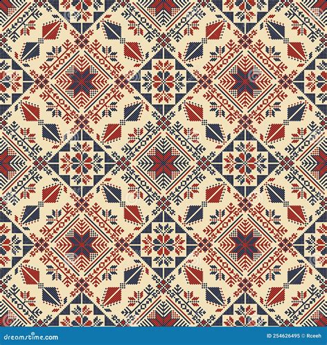 Tatreez Pattern 88 Stock Vector Illustration Of Fabric 254626495