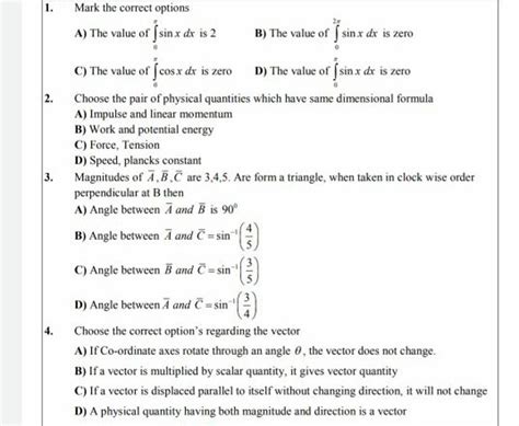 Choose The Pair Of Physical Quantities Which Have Same Dimensional Formul