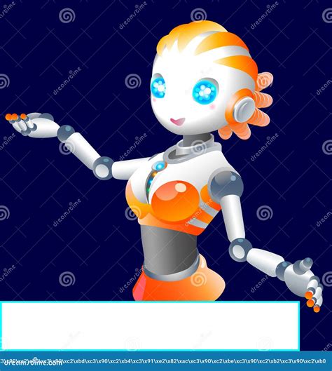 Robot Girl Stock Vector Illustration Of Cute Announcement 54319167