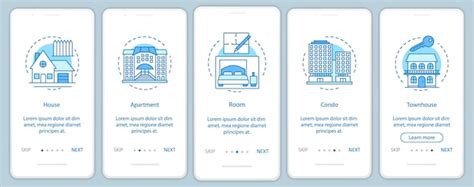 Premium Vector Real Estate Onboarding Mobile App Page Screen With