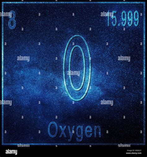Oxygen Chemical Element Sign With Atomic Number And Atomic Weight Periodic Table Element Stock