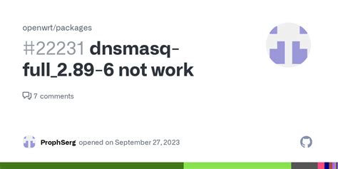 Dnsmasq Full Not Work Issue Openwrt Packages GitHub