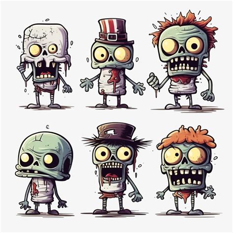卡爱卡通小僵尸贴纸透明背景素材 快图网 免费png图片免抠png高清背景素材库