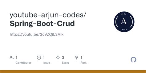 Github Youtube Arjun Codes Spring Boot Crud Https Youtu Be Cvzqil Alk