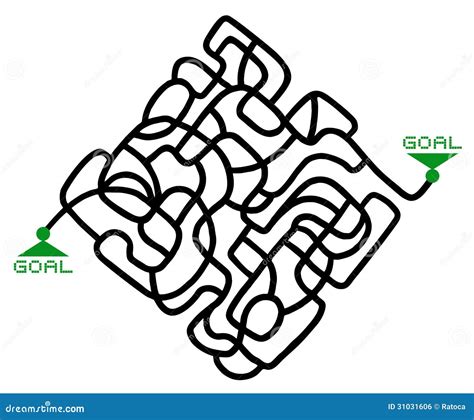 Maze Solution Game Stock Vector Illustration Of Confusion 31031606