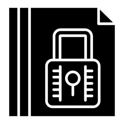 Premium Vector Document Locked Glyph Solid Black Illustration