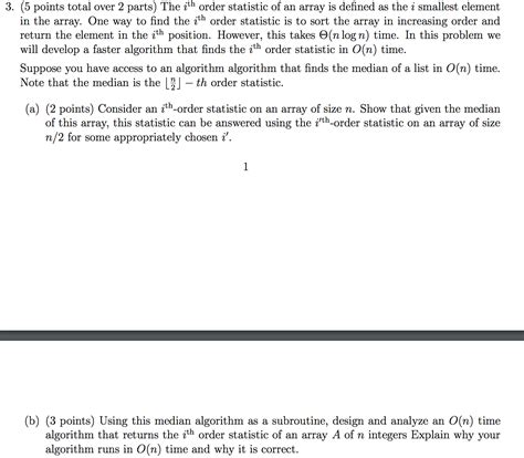 Solved I Understand What The Ith Order Statistic Is But Im