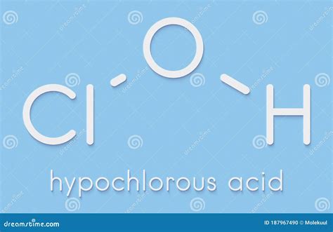 Hypochlorous Acid Hclo Disinfectant Molecule Formed When Chlorine Is Dissolved In Water