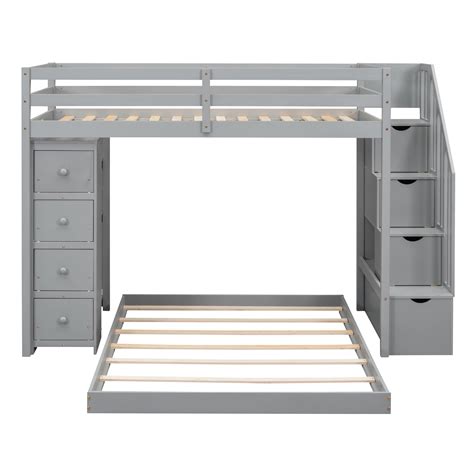Harper And Bright Designs Twin Over Full Separable Bunk Beds With Storage