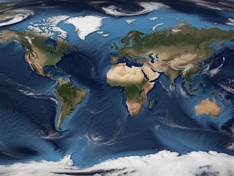 Premium Photo A Map Of The World With A Lot Of Clouds In The Background