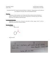 Partition Coefficent B Lab Report Docx Christopher Stephen Chem Lab Performed