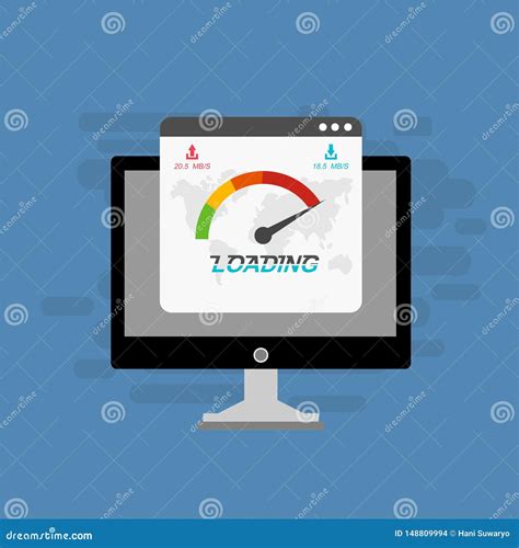 Website Loading Speed Server Speed Page Speed Test Flat Design Vector Illustration Vector