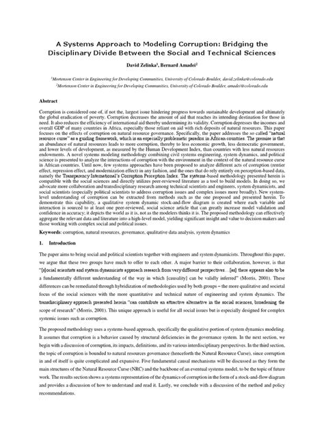 A System Approach To Modelling Corruption Pdf Social Science System