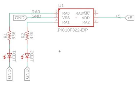 create dual alternating flasher for model trains using pic10f322 and xc8