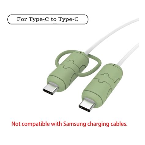 BlueWow New Upgrade Type C To Type C Full Cover Cord Protector Silicone Charging Cable Port