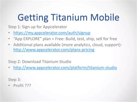Appcelerator Titanium Intro Ppt