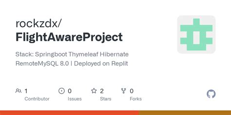 GitHub Rockzdx FlightAwareProject Stack Springboot Thymeleaf Hibernate RemoteMySQL