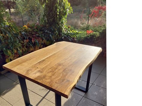 Dining Table Made Of Solid Oak Wood Table For Home And Apartment Steel Legs Farm House Table