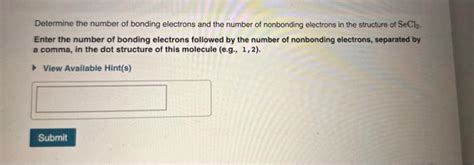 Solved Determine The Number Of Bonding Electrons And The