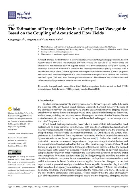 Pdf The Estimation Of Trapped Modes In A Cavity Duct Waveguide Based