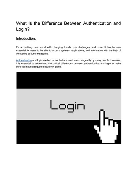 what is the difference between authentication and login
