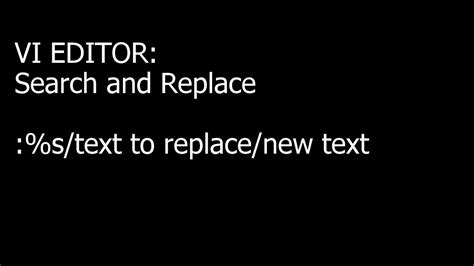 vi editor search and replace youtube