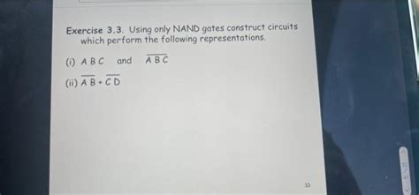 Solved Exercise Using Only NAND Gates Construct Chegg