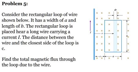 SOLVED Problem 5 Consider The Rectangular Loop Of Wire Shown Below It Has A Width Of A And