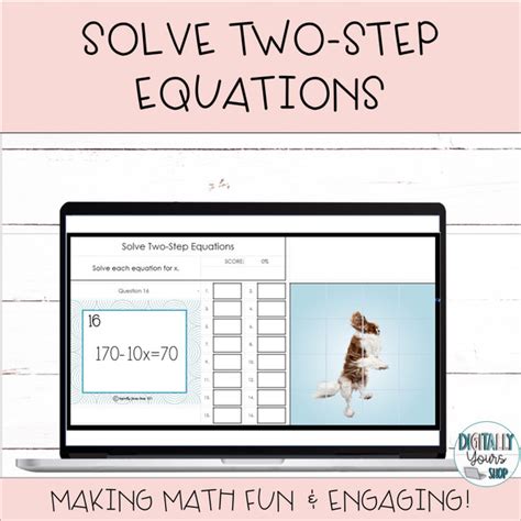 Solve Two Step Equations Digital Self Checking Activity Amped Up Learning