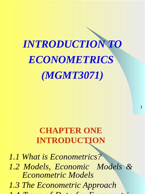 Chapter 1 Econometrics Pdf Econometrics Statistics