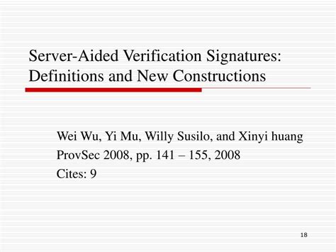 Ppt A Survey Of The Server Aided Verification Models Powerpoint Presentation Id6196798