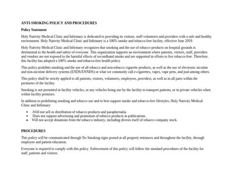 Anti Smoking Policy Sample Pdf
