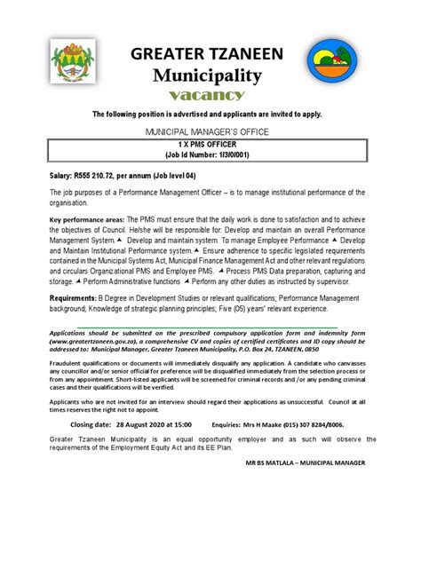 pms officer pdf employment business