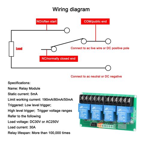 Relay Module 4 Channel Relay Module 30A Load Current With Optocoupler Isolation Supports High