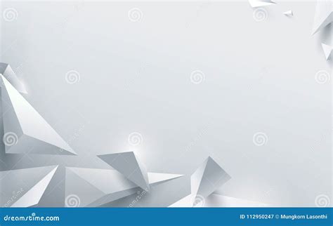 Abstract White 3d Polygonal Background Vector Illustration Stock