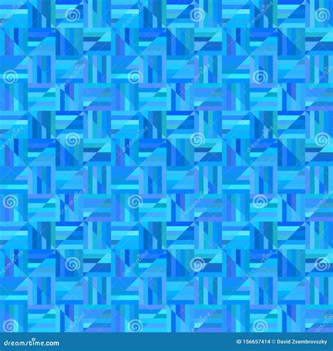 Blue Geometrical Abstract Striped Triangle Pattern Vector Tile Mosaic Background Stock Vector