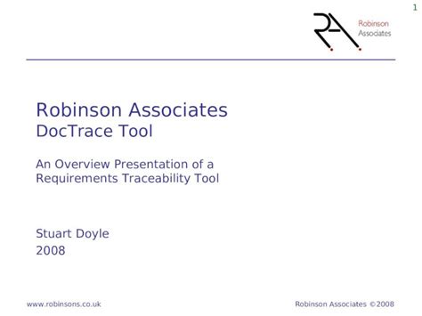 Ppt Doctrace Traceability Matrix Tool Dokumen Tips