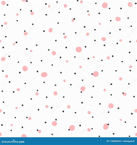 Seamless Pattern With Small Rounded Spots Irregular Colored Polka Dot Stock Vector