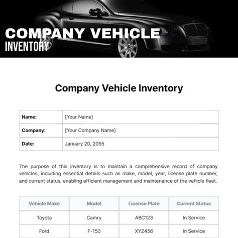 Inventory Tracking Template