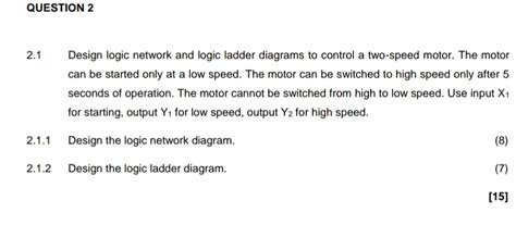 Solved QUESTION Design Logic Network And Logic Ladder Chegg Com
