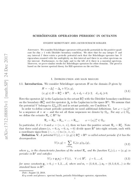 Pdf Schr Odinger Operators Periodic In Octants