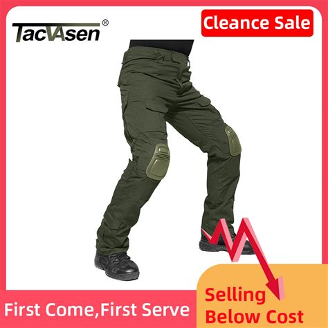 Tacvasen Ripstops Work Pants With Knee Pads Tactical Cargo Pants Police Combat Pants Trousers