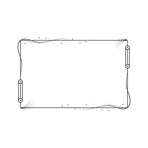 Premium Vector Abstract Black Simple Line Rectangular Frame Doodle Outline Element Vector